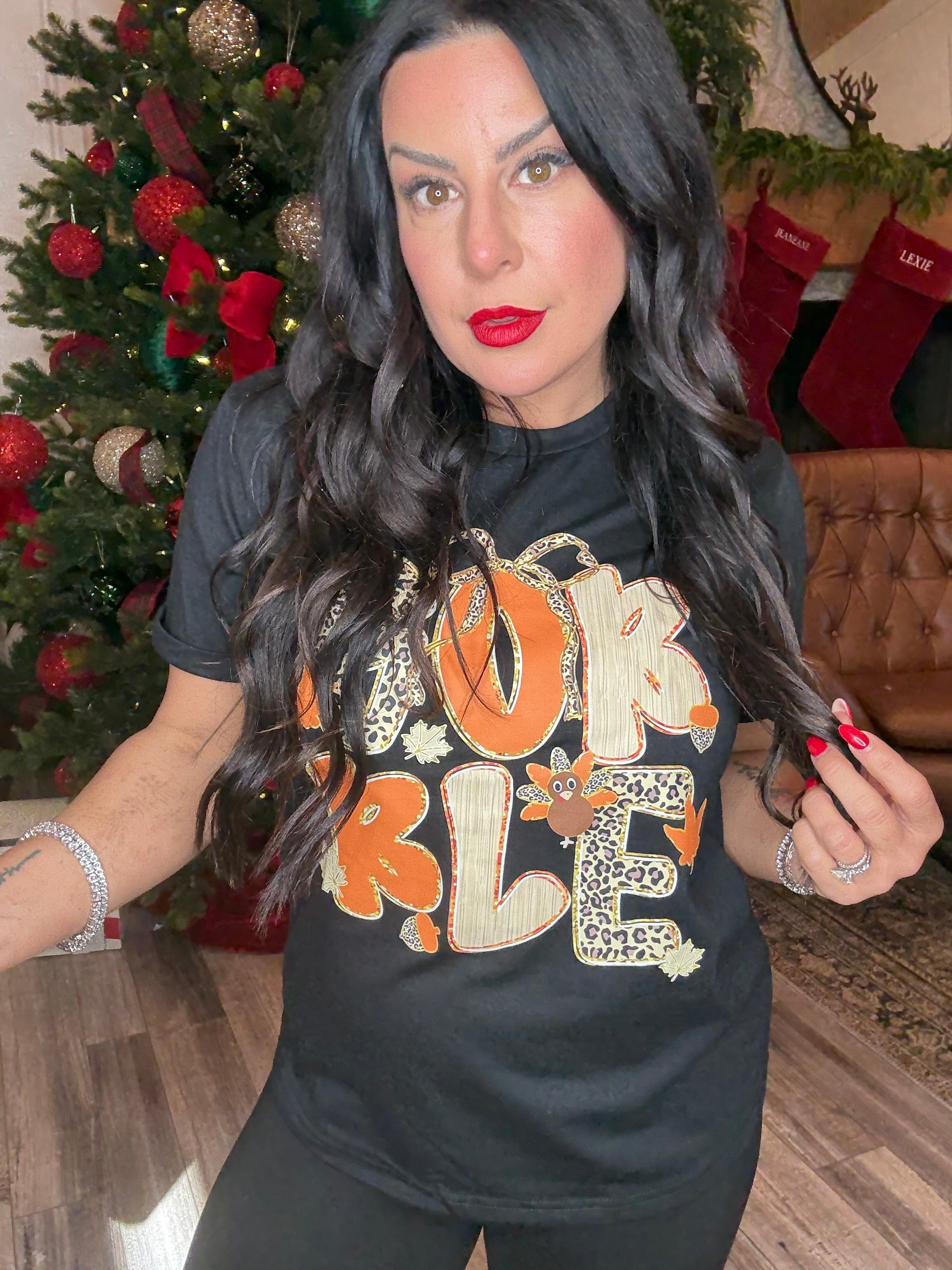 Black and Gold Gobble Graphic Top – Drop the Walls