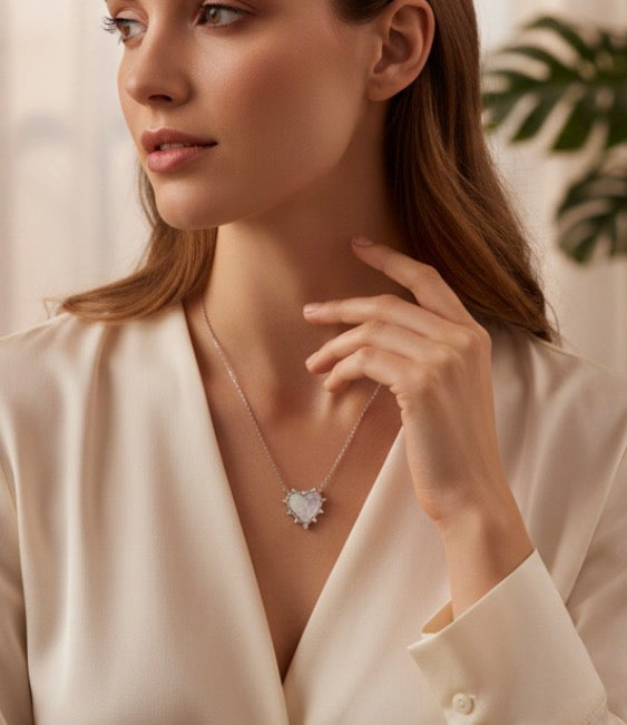 Bella Neane Chain with Large Pearl Heart Pendant – Drop the Walls